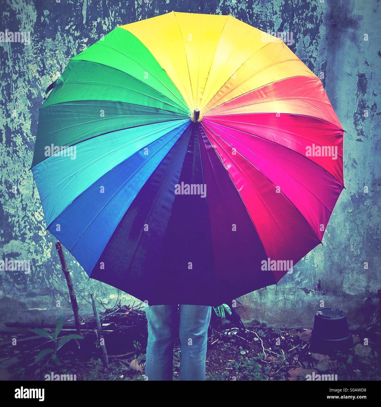 Rainbow color umbrella hi-res stock photography and images - Alamy