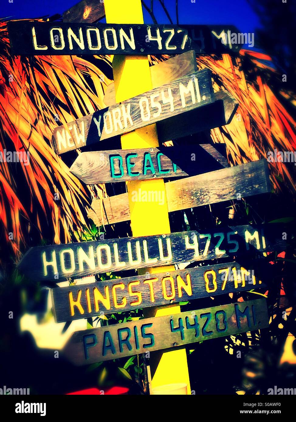 Signpost in Florida, USA Stock Photo - Alamy