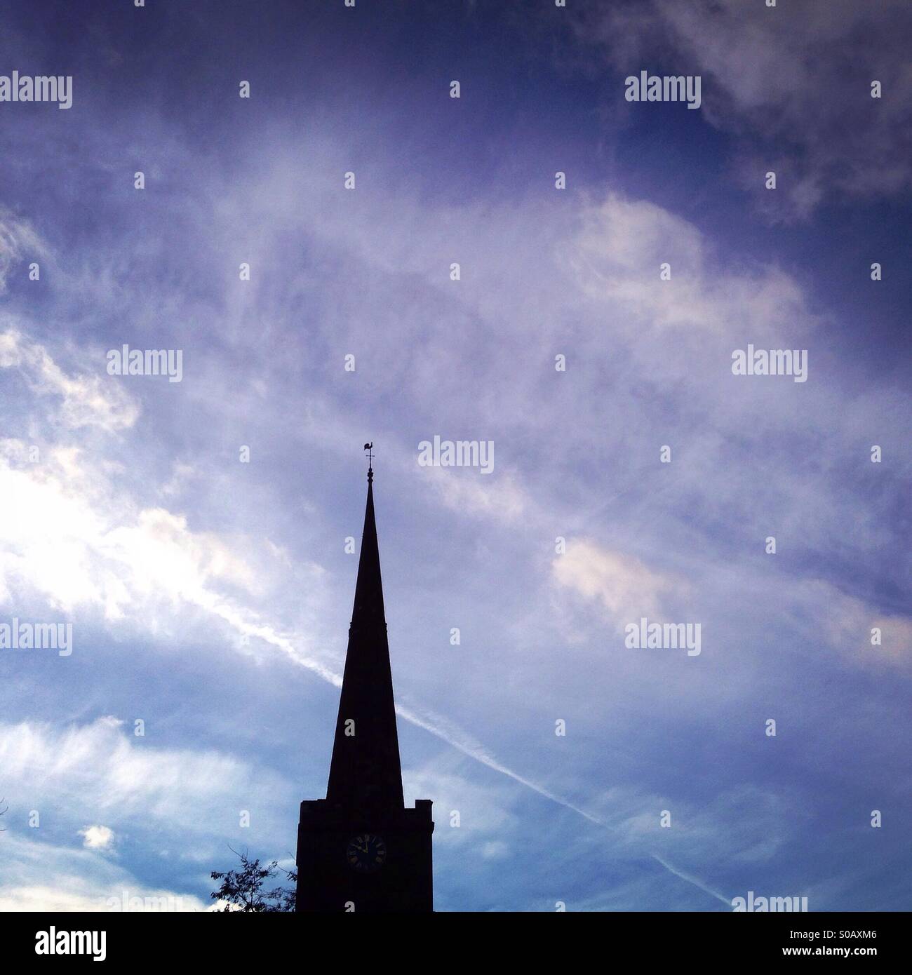 Silhouette of church spire hi-res stock photography and images - Alamy