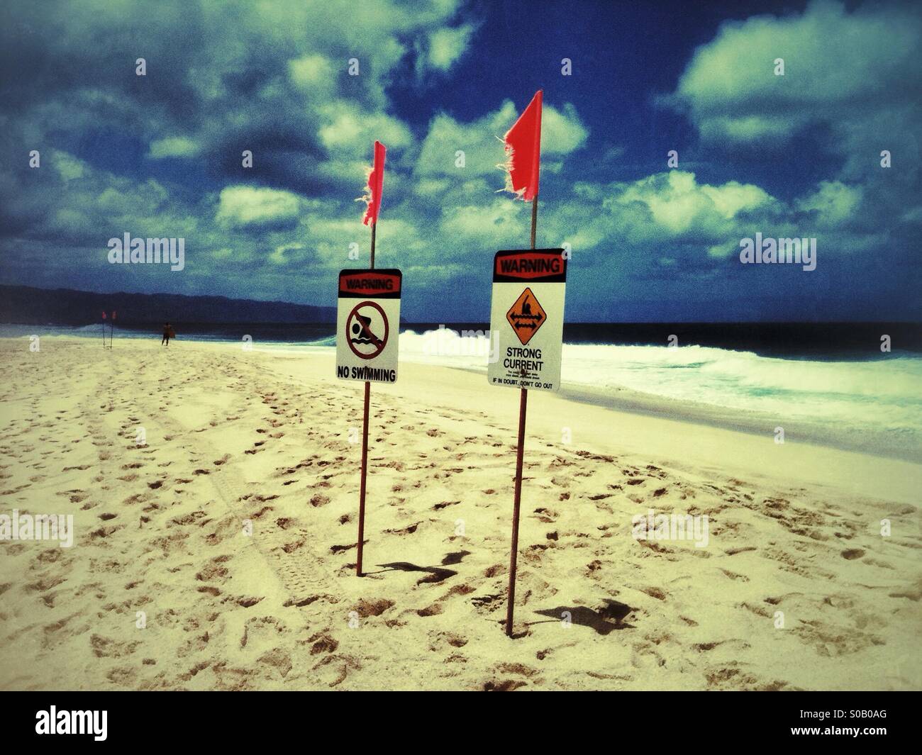 Beach flags and signs hi-res stock photography and images - Alamy