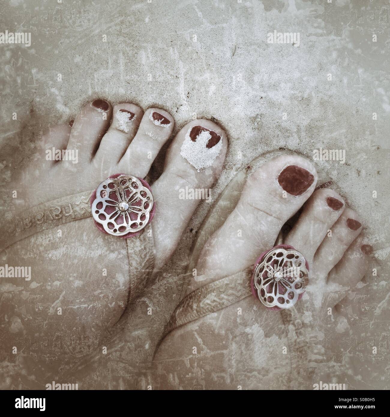 Woman feet up retro hi-res stock photography and images - Alamy