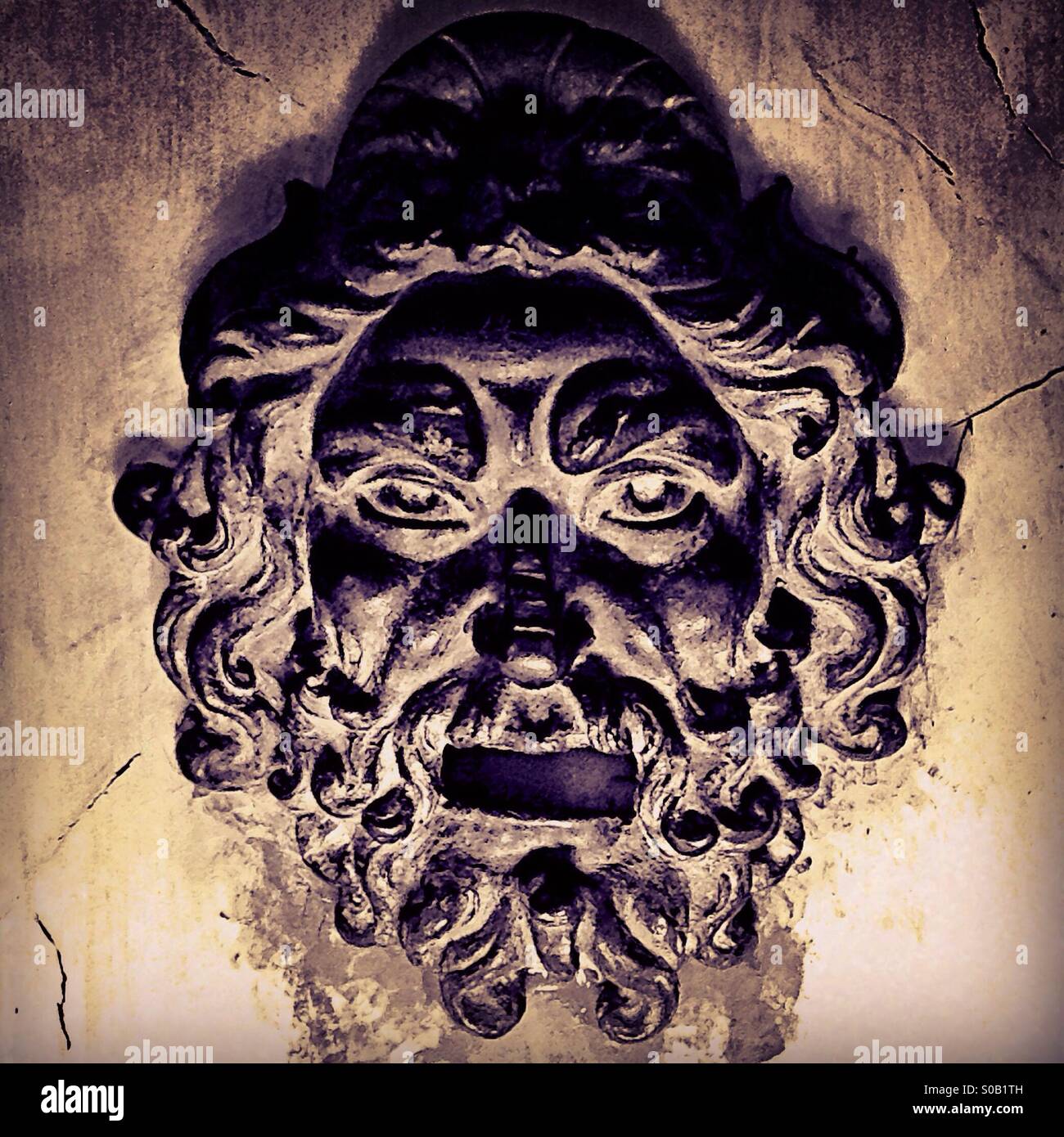 Stone head. Green Man Stock Photo - Alamy