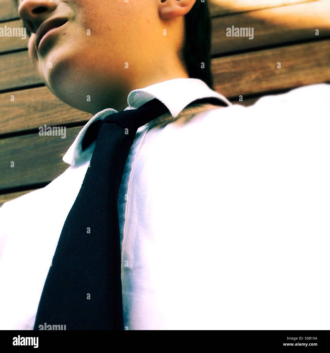 Boy wearing shirt and tie Stock Photo - Alamy