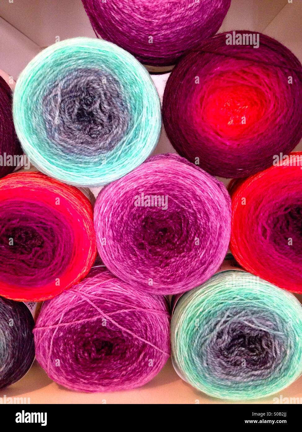 Stack of colorful yarn Stock Photo - Alamy