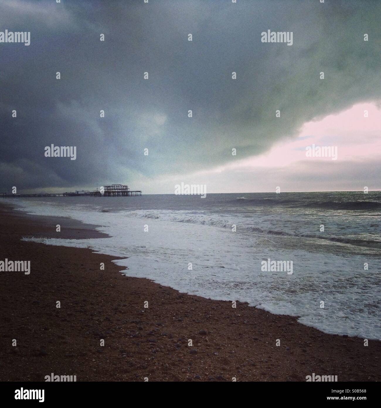 Greycloud over the sea Stock Photo - Alamy