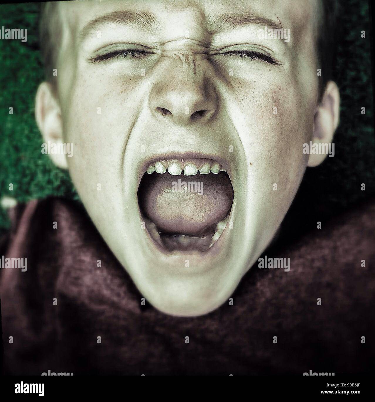 Close up portrait happy boy screaming hi-res stock photography and ...