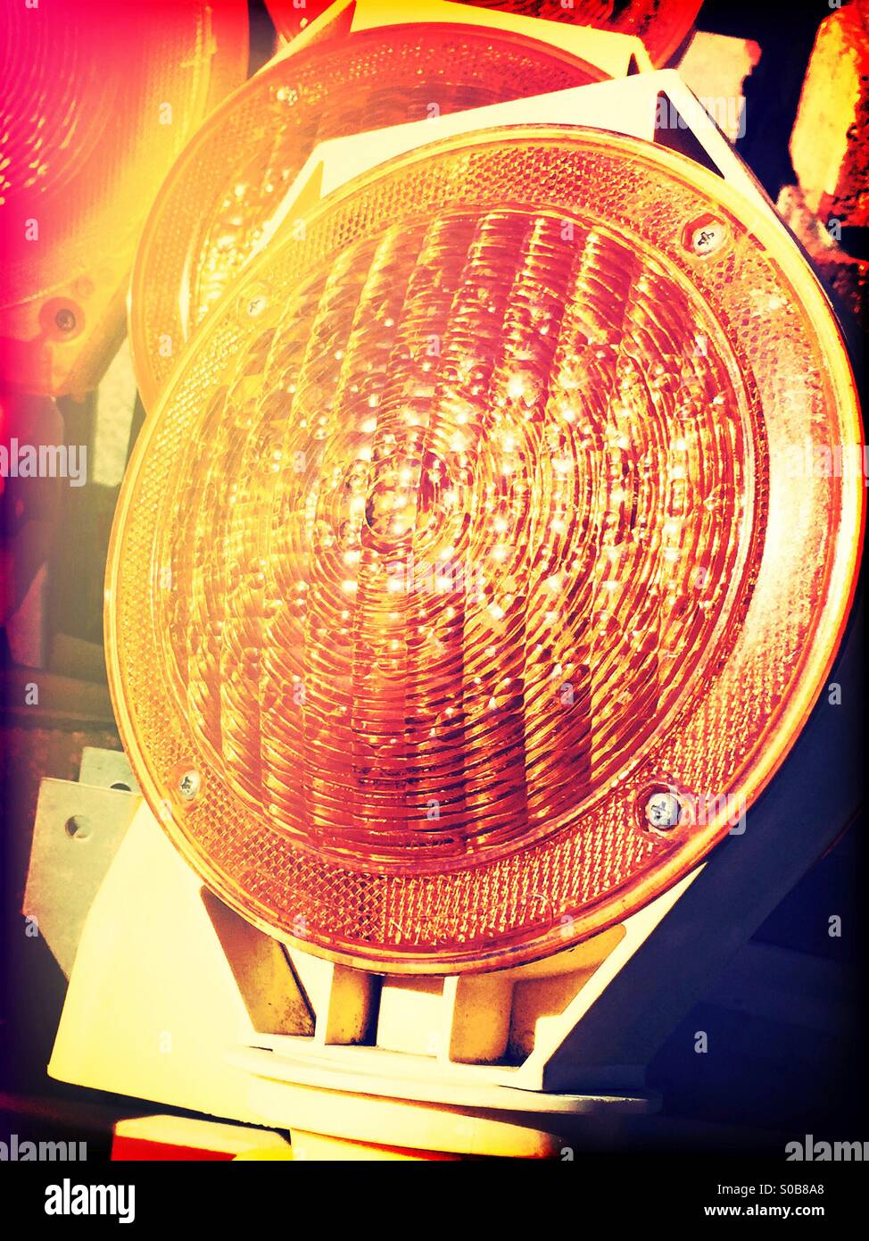 Yellow alert light Stock Photo - Alamy