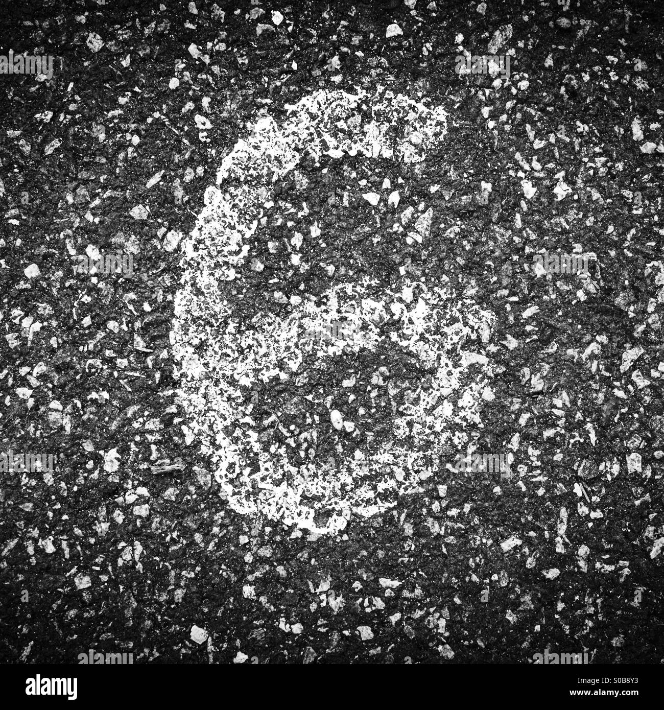 Number 6 painted on playground pavement Stock Photo - Alamy