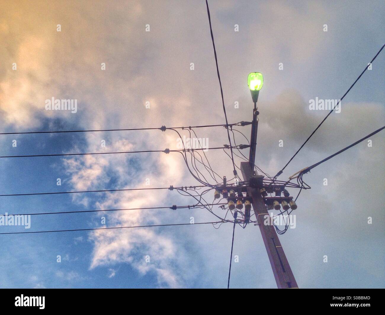 Street with electricity wires hi-res stock photography and images - Alamy