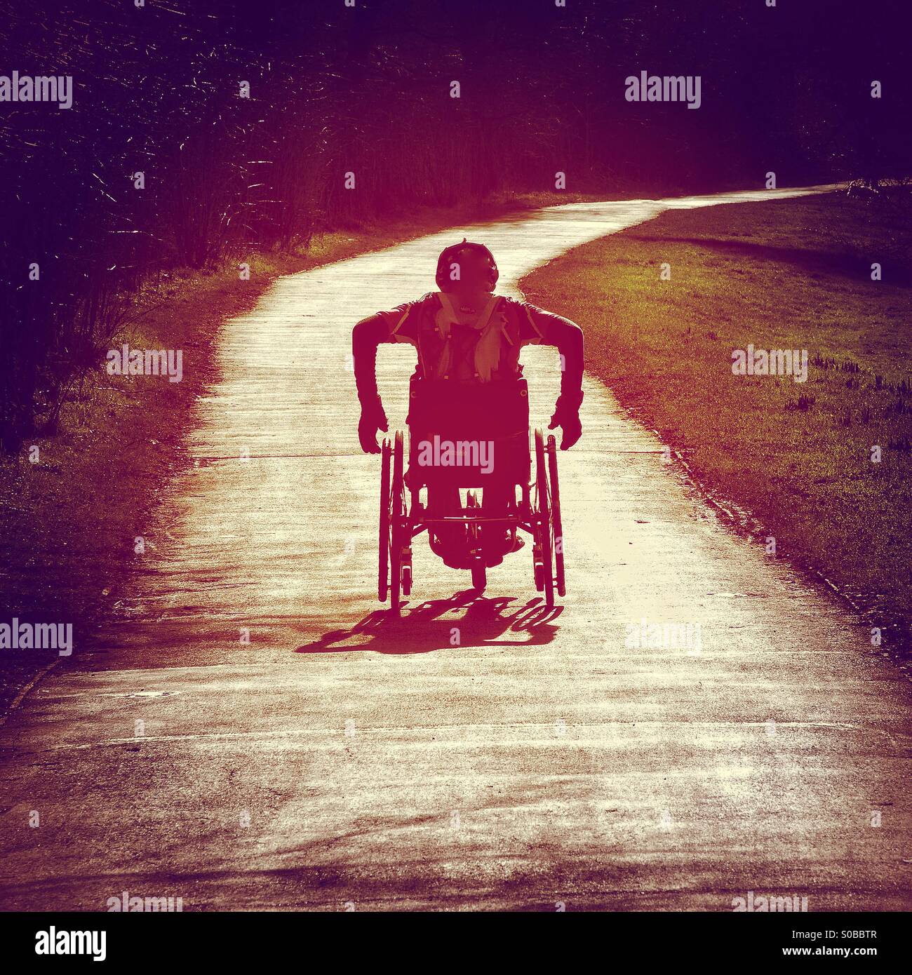 Disabled Cyclist training Stock Photo - Alamy
