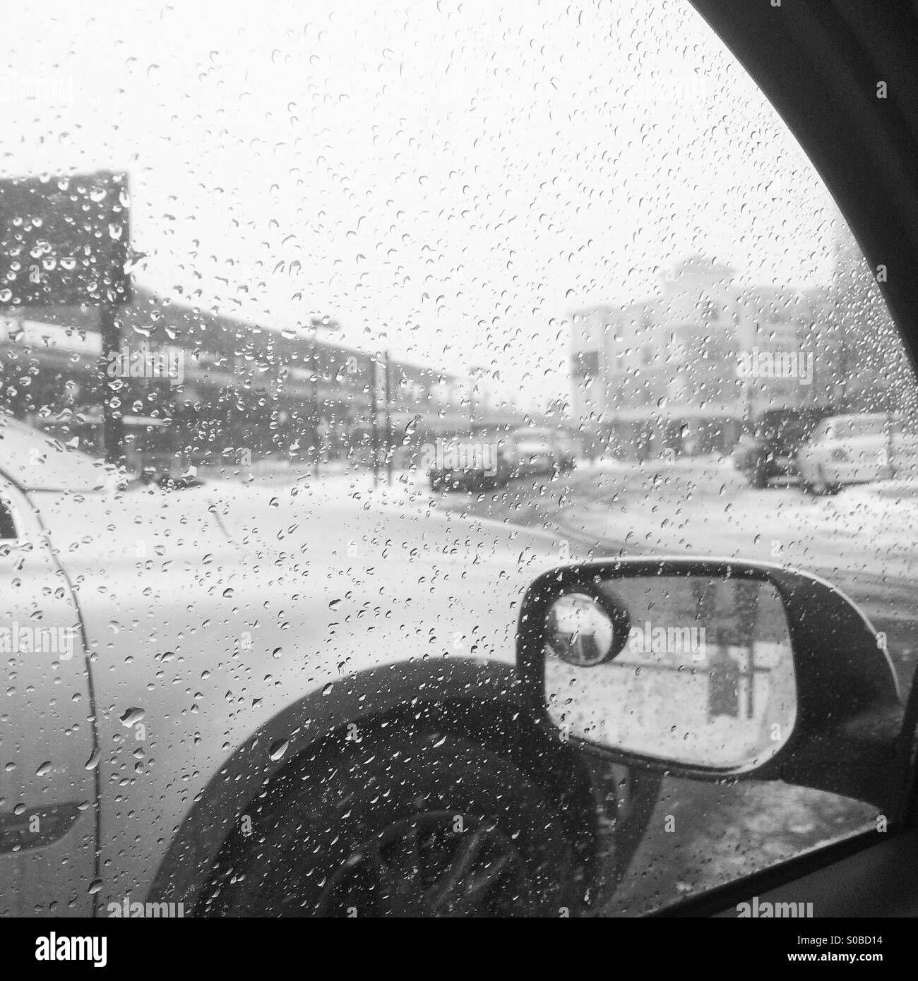 Snow outside the window Black and White Stock Photos & Images - Alamy