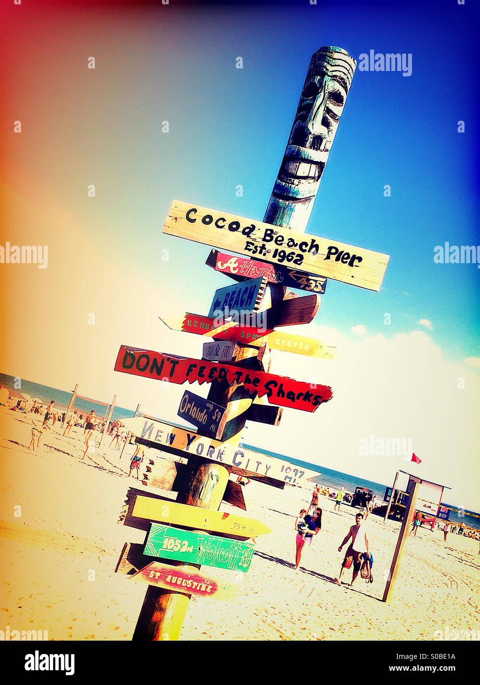 Cocoa Beach sign Stock Photo - Alamy