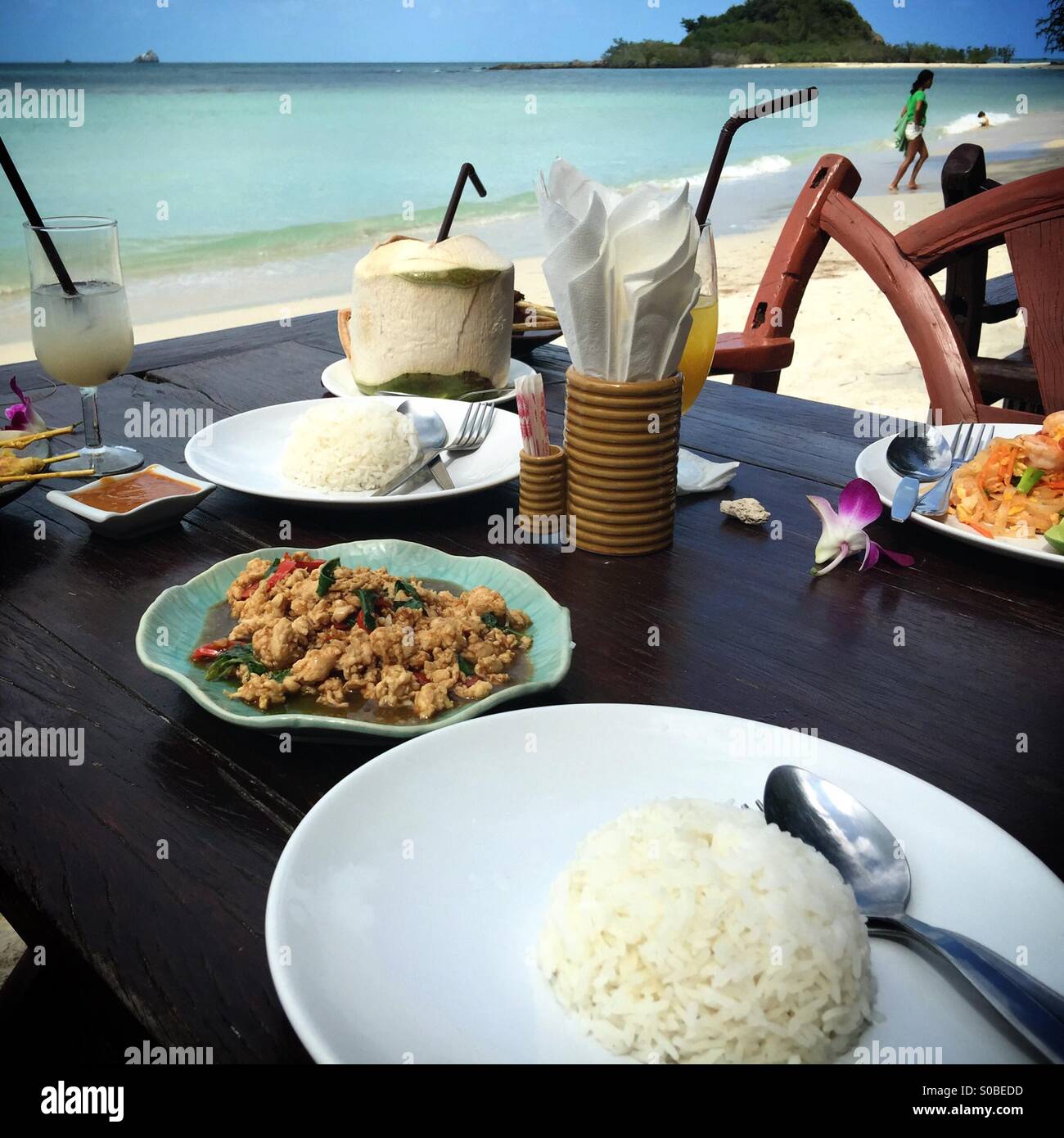 Lunch on the beach Stock Photo - Alamy