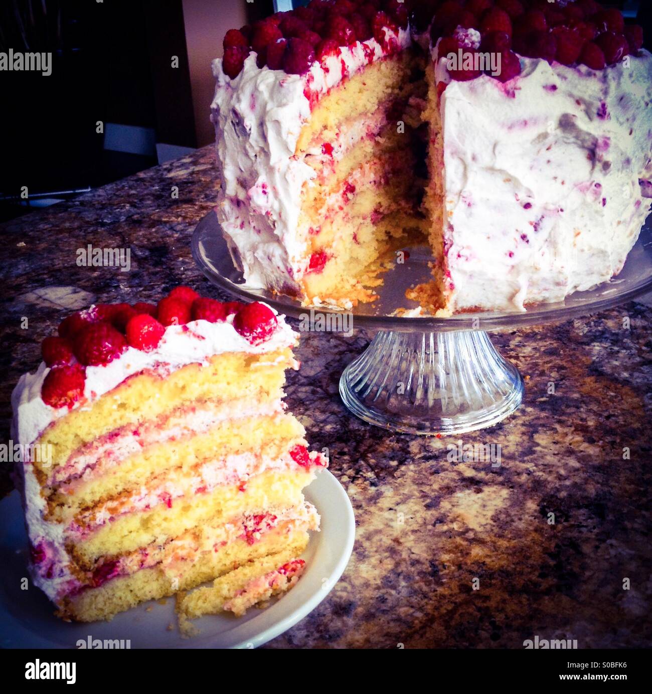 Cake on a kitchen counter Stock Photo - Alamy