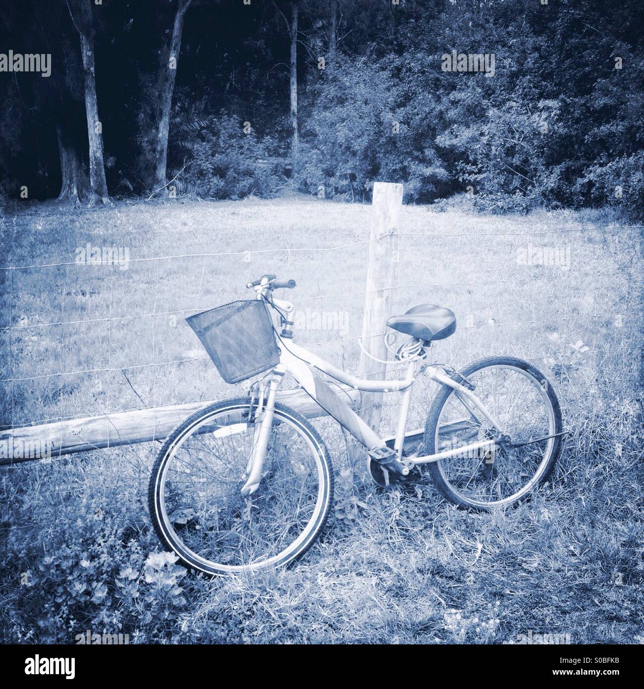 Bicycle and fence hi-res stock photography and images - Alamy