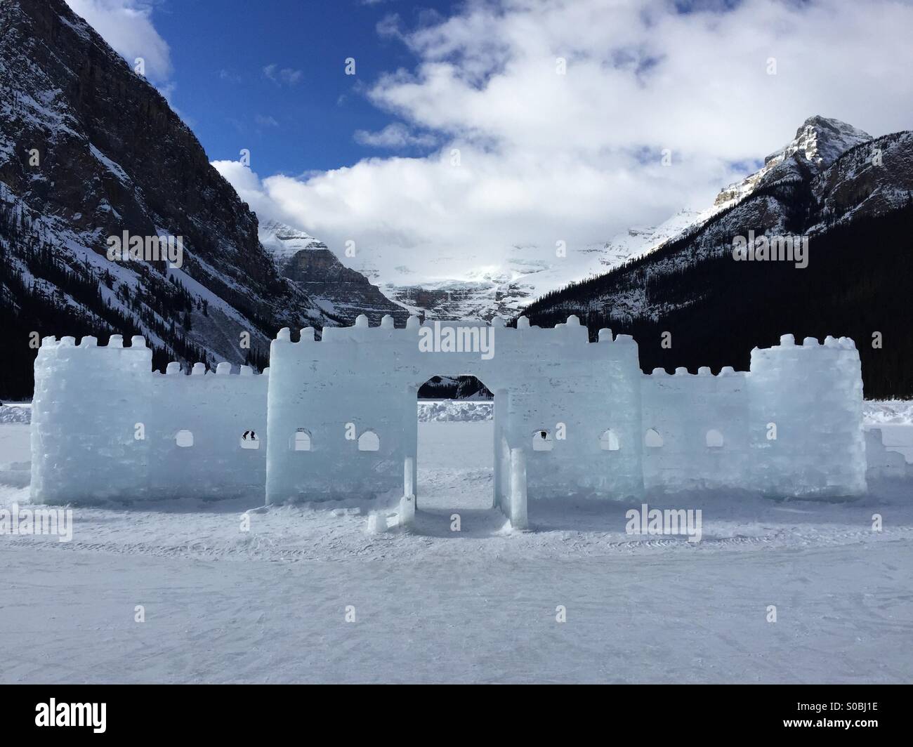 Ice castle at lake Louise Banff Alberta Canada Stock Photo - Alamy