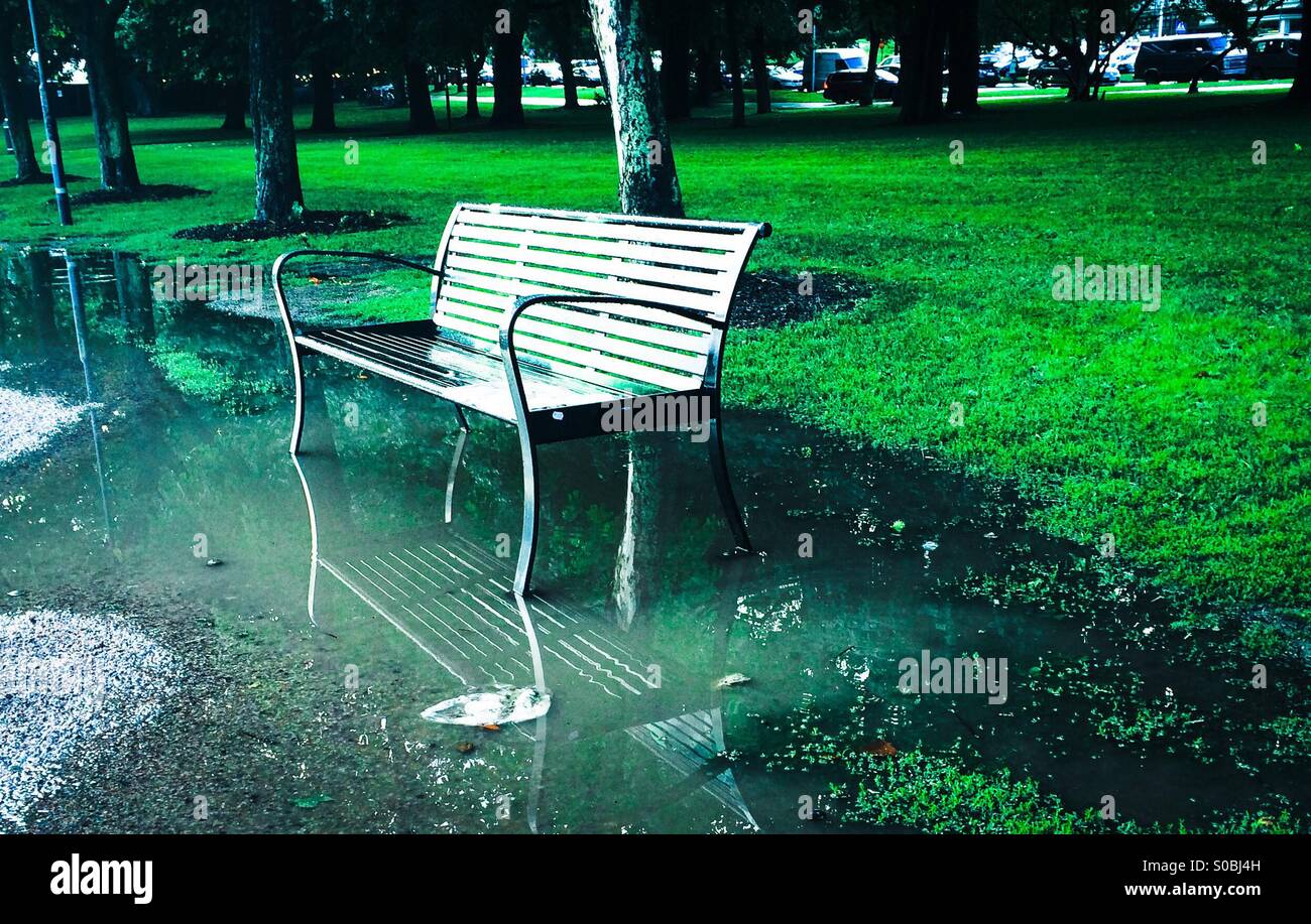 Empty green bench hi-res stock photography and images - Alamy