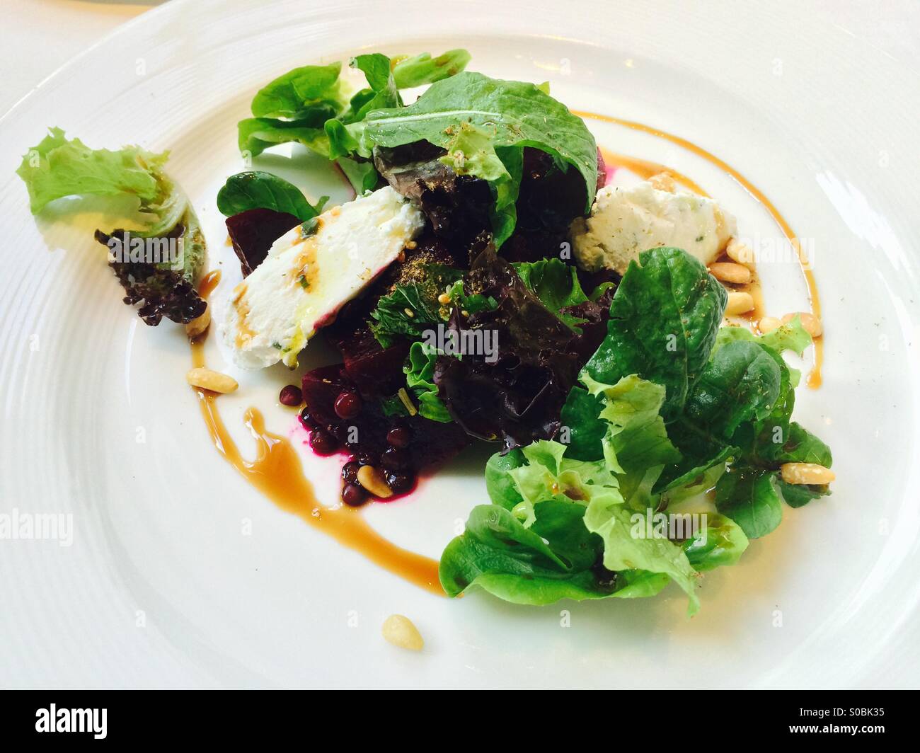 Beet Root and Goat Cheese Salad Stock Photo - Alamy