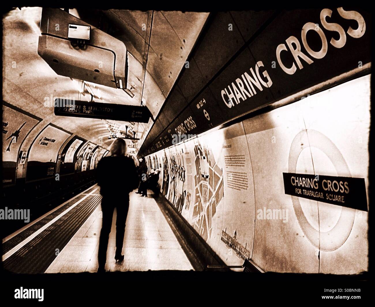 Interior of Charing Cross underground station, City of Westminster ...