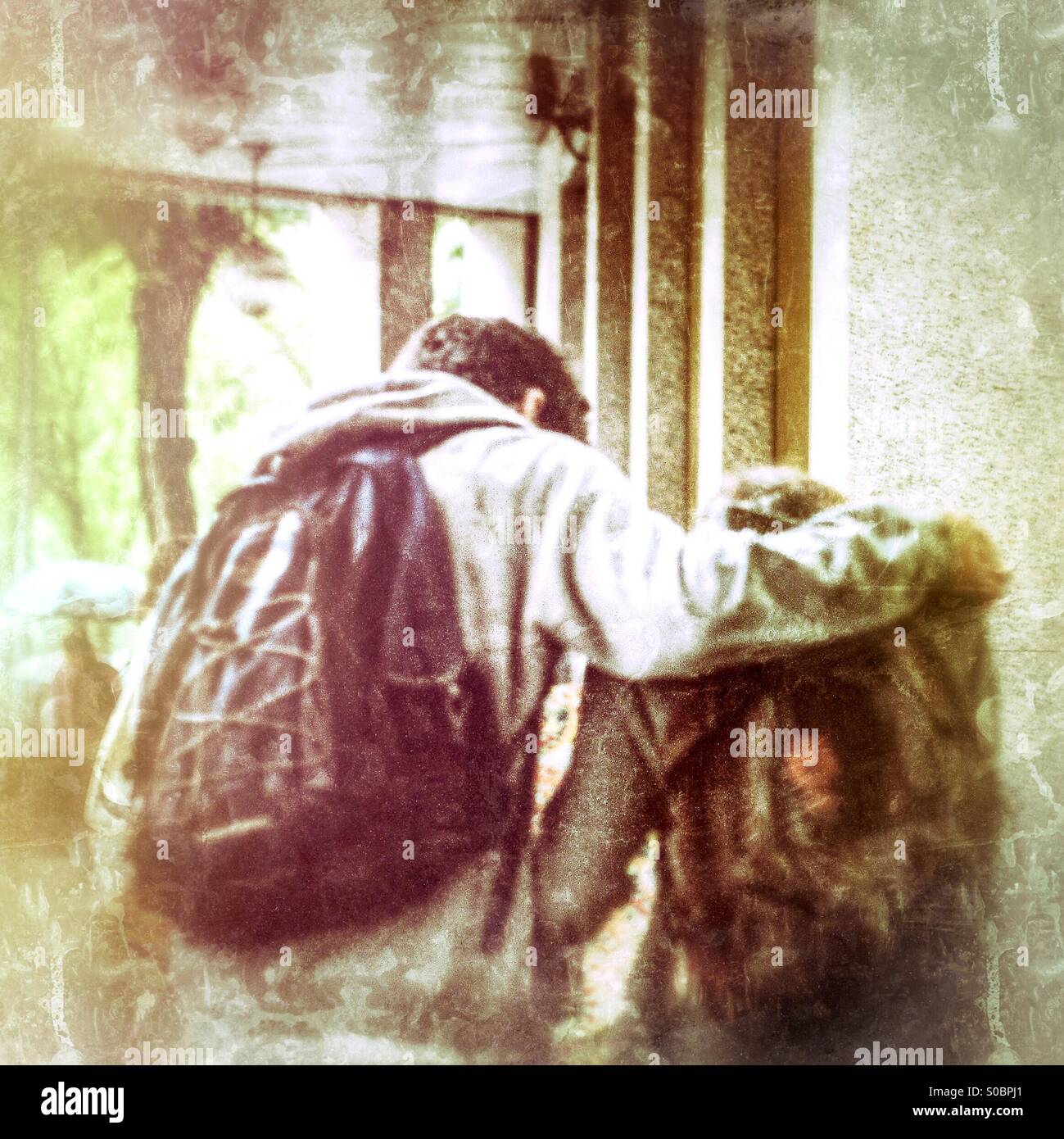 Sad man and woman hug hi-res stock photography and images - Alamy