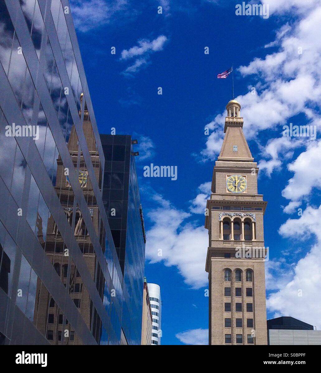 Clock tower reflection Stock Photo - Alamy