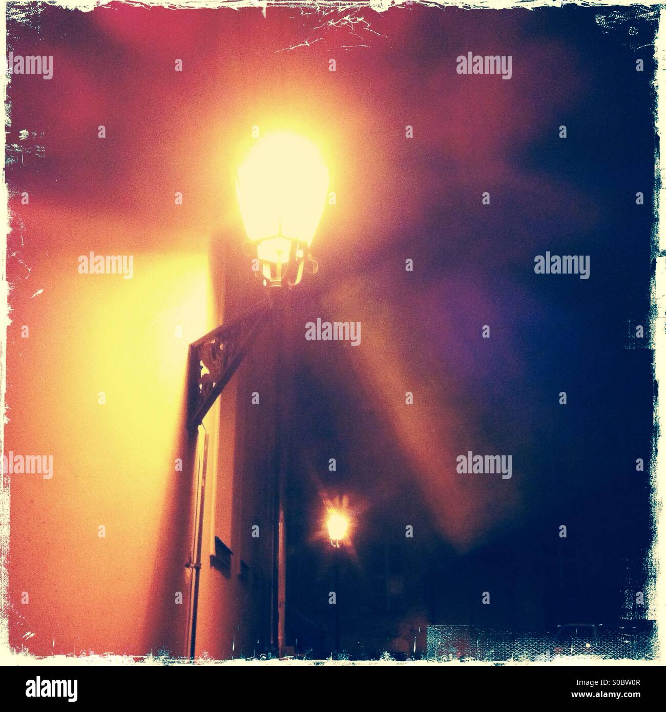 Street lamp at corner of house Stock Photo - Alamy