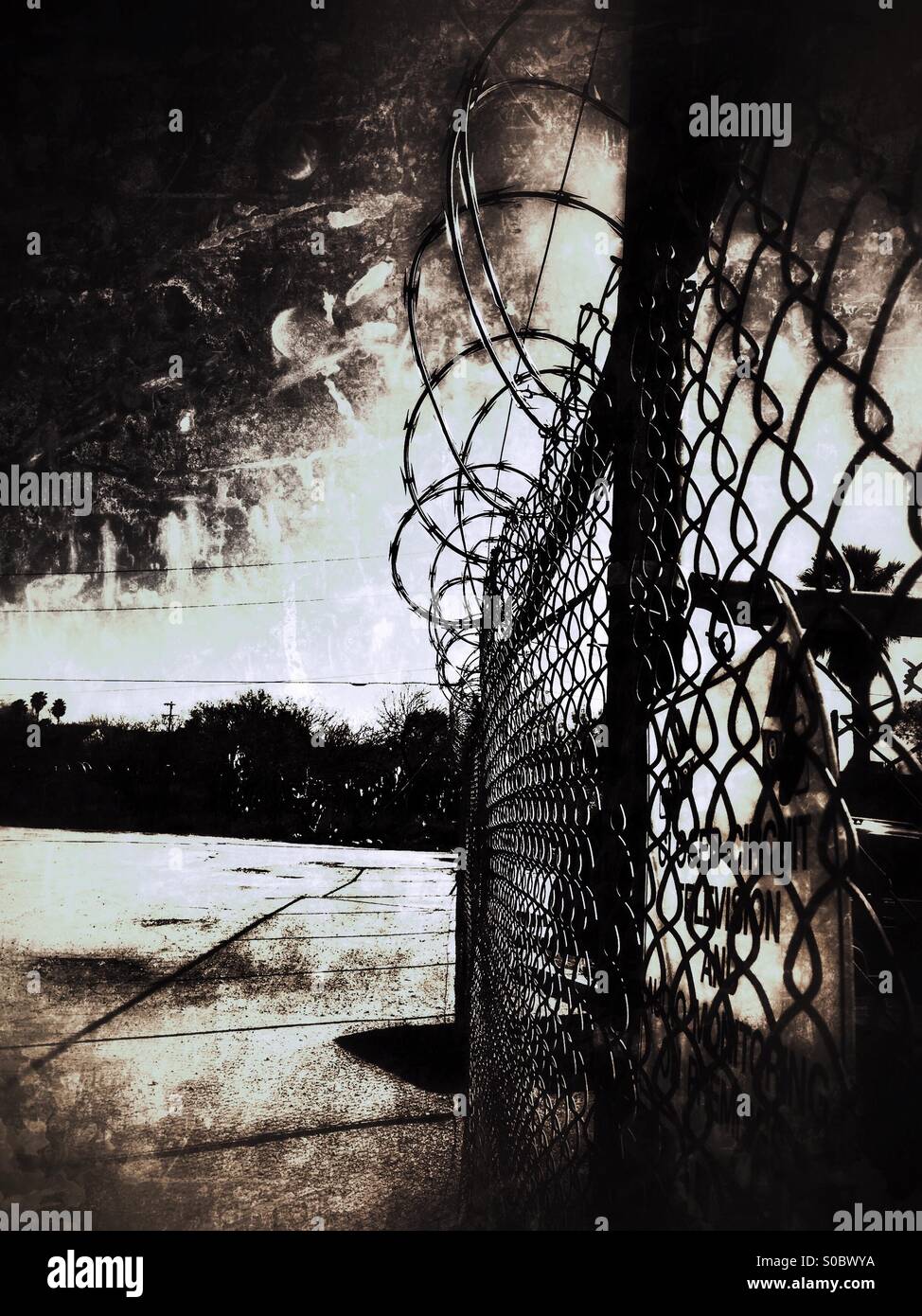 Razor wire security fence Stock Photo - Alamy