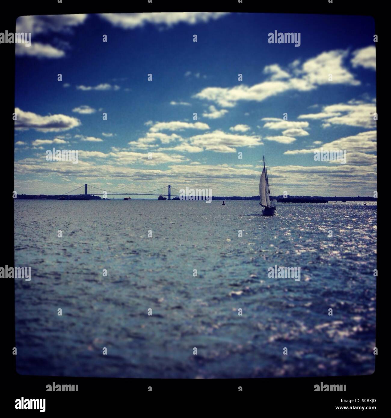Distant boat and bridge hi-res stock photography and images - Alamy