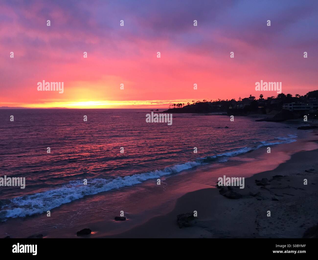 Sunset in Laguna Beach Stock Photo - Alamy