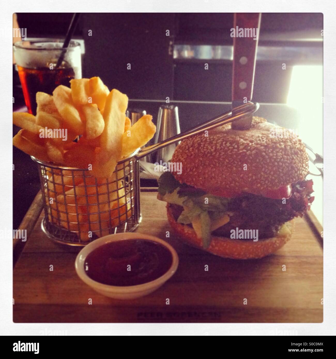 Burger and Fries Stock Photo - Alamy
