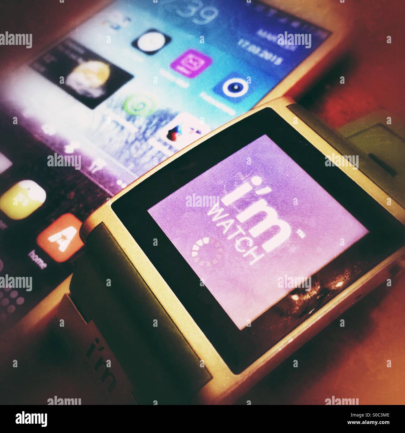 Smartphone and smartwatch Stock Photo - Alamy