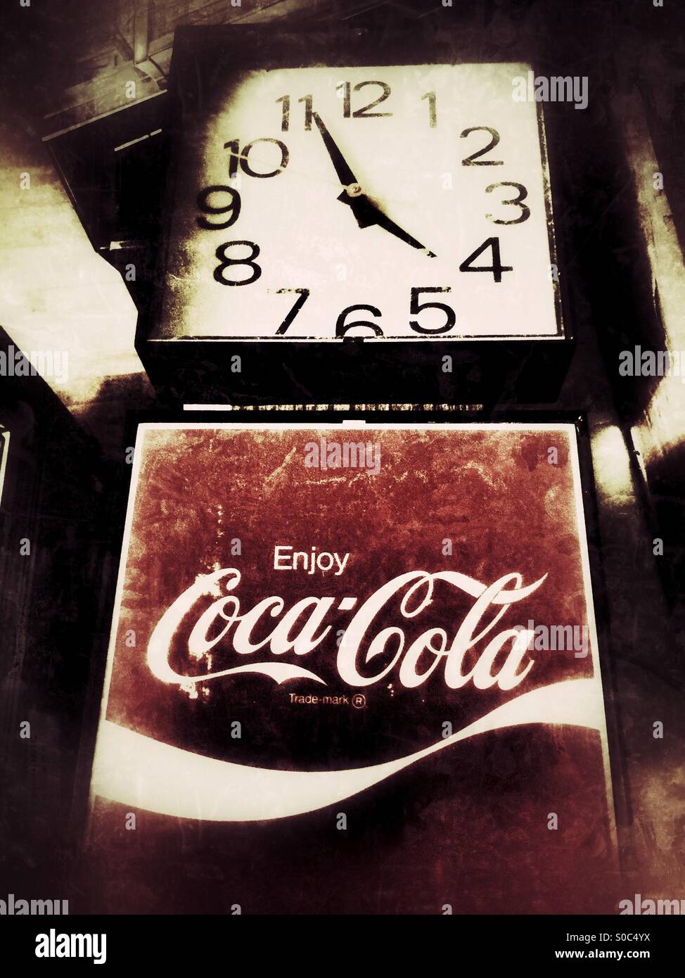 Coca Cola antique clock Stock Photo - Alamy