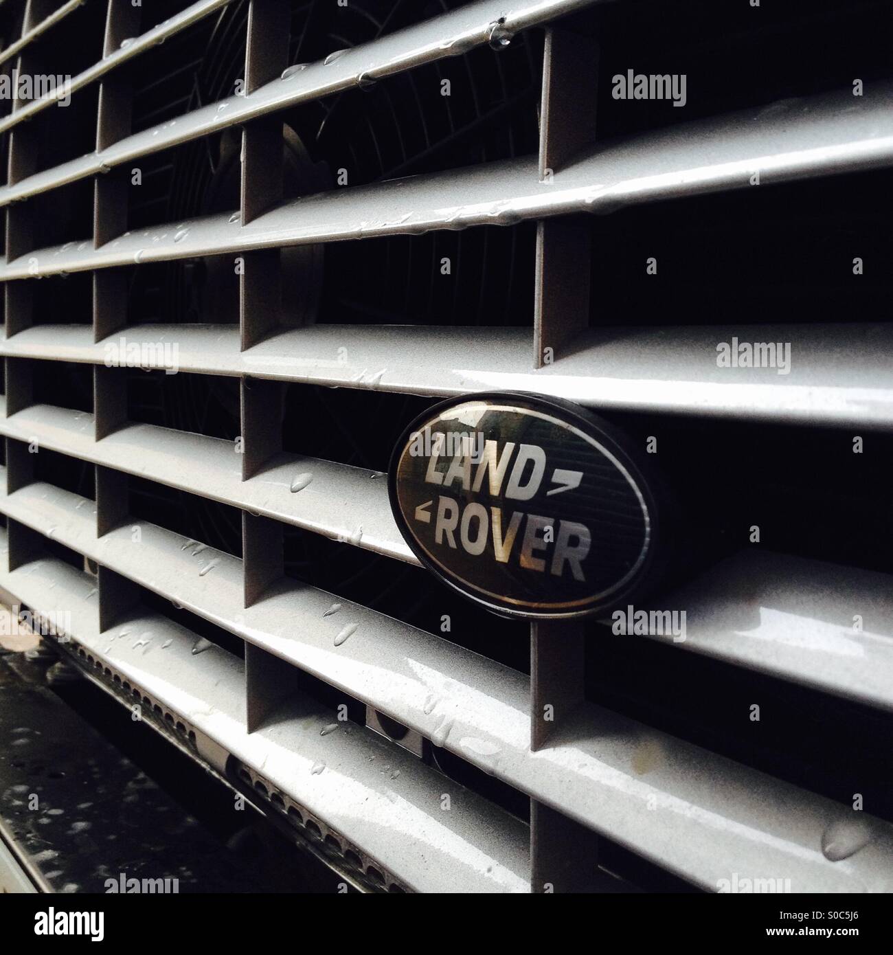 Land Rover grill Stock Photo - Alamy