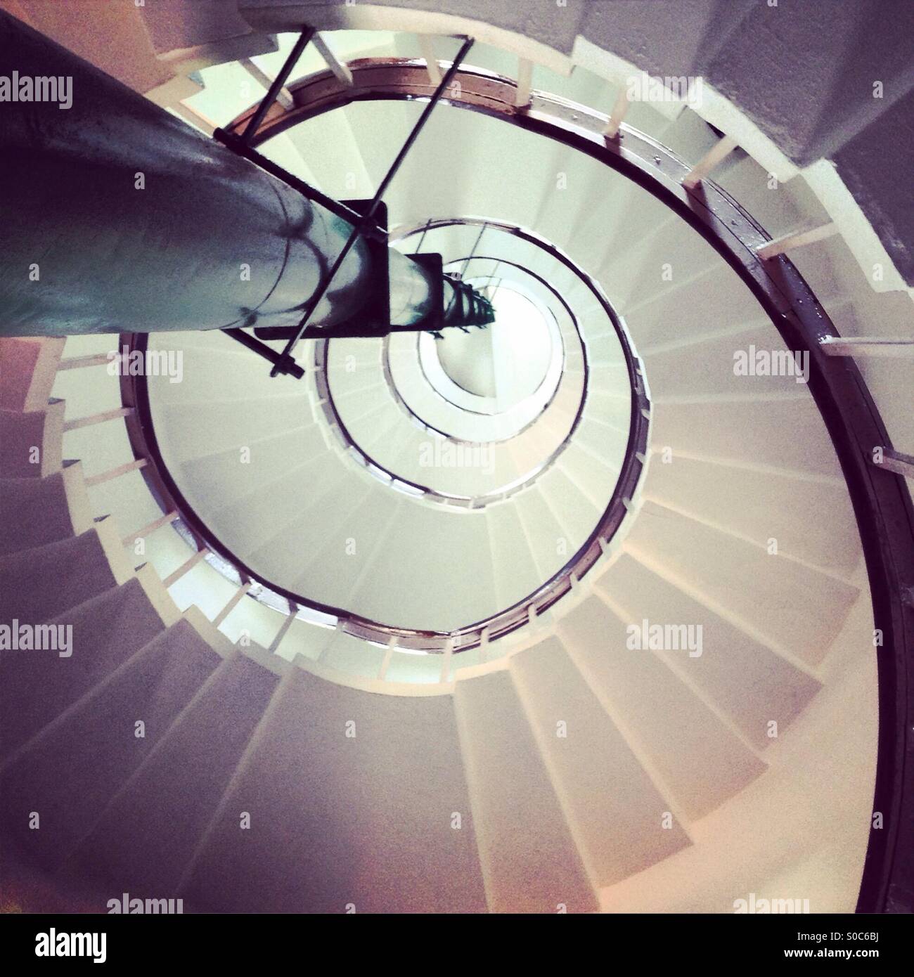 Spiral stairs - looking up Stock Photo - Alamy