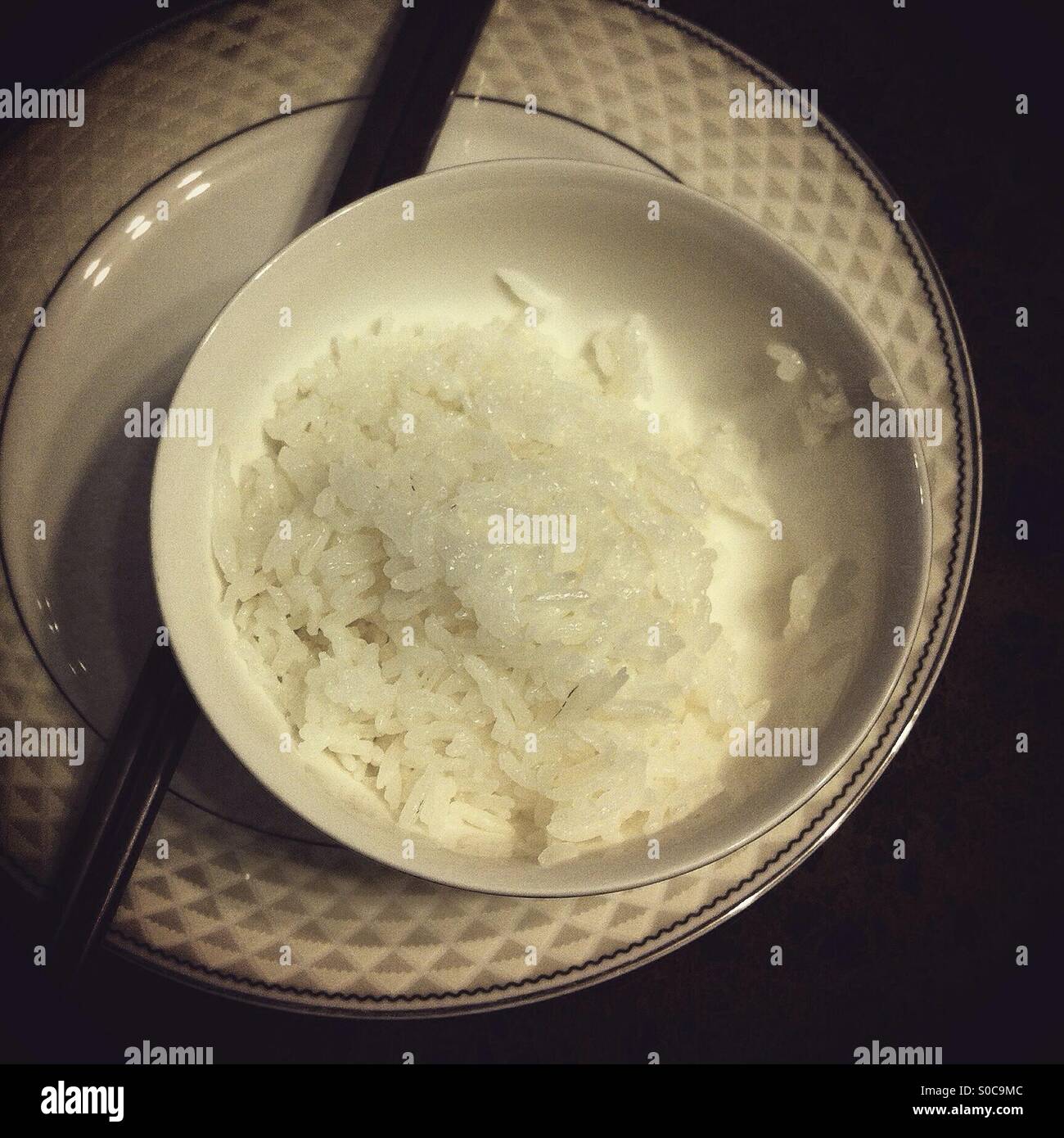 Rice bowl top view Stock Photo - Alamy