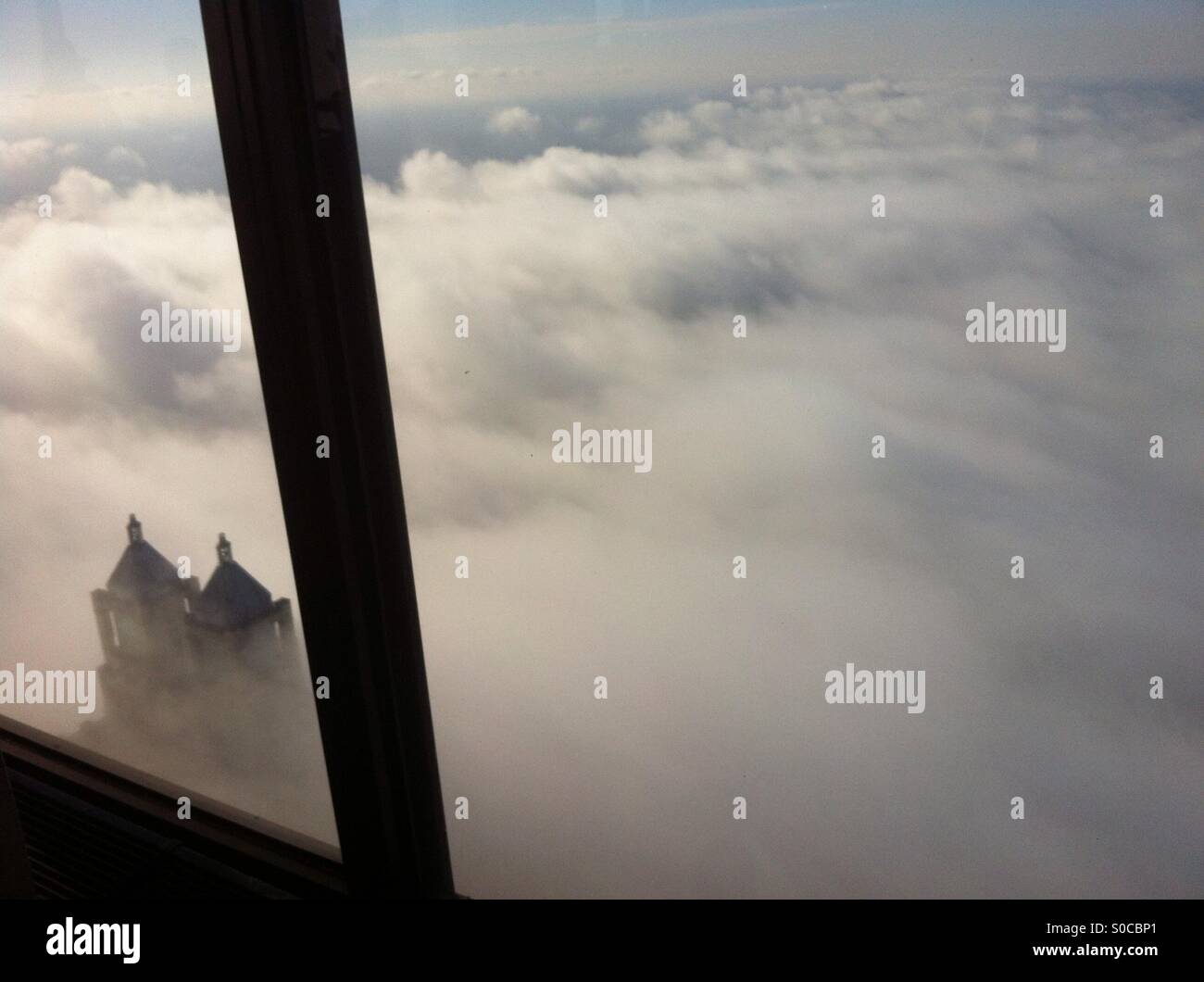 Buildings in fog, from above Stock Photo - Alamy
