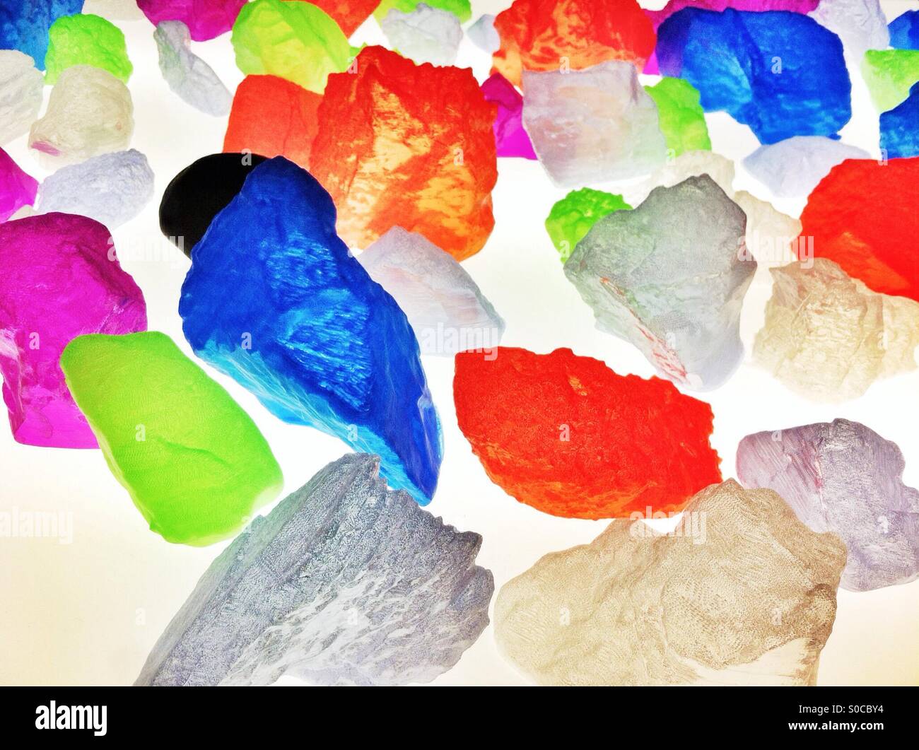 3-D printed colorful rocks in the museum Stock Photo - Alamy