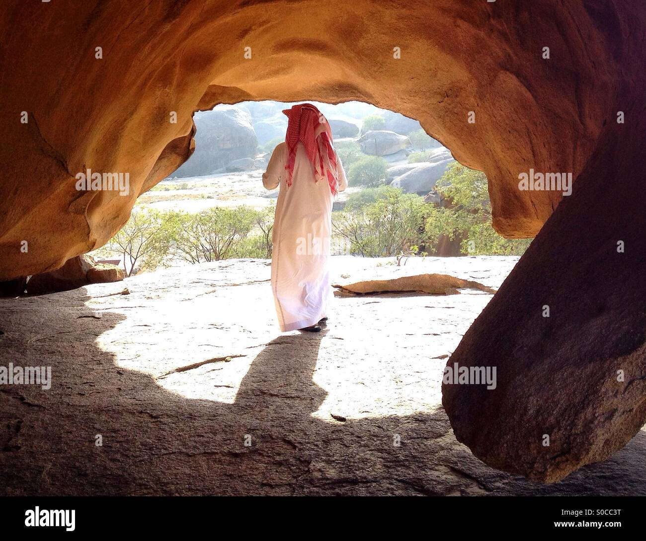 Saudi in a cave near Al Baha Stock Photo - Alamy