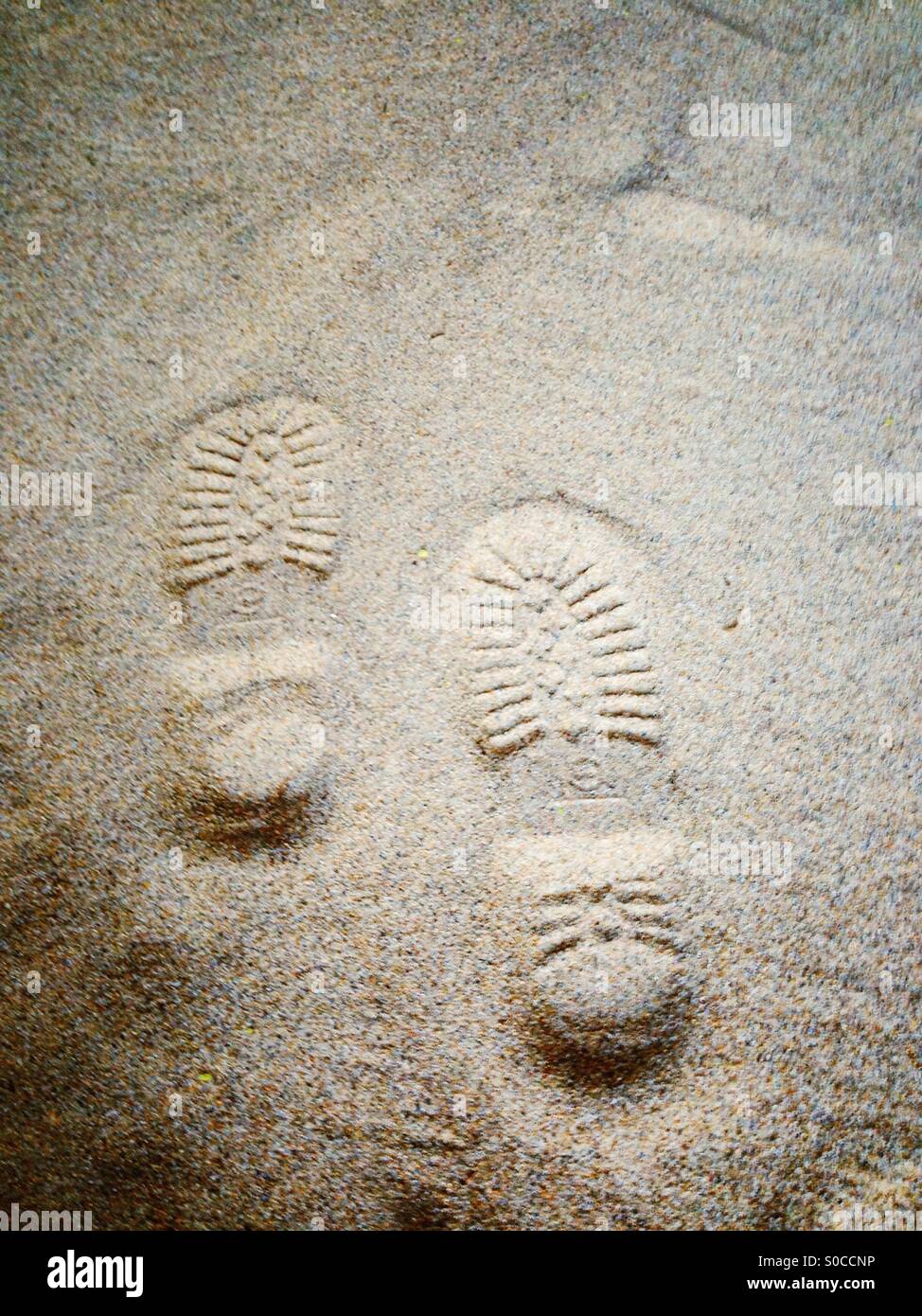 Boot marks in the sand Stock Photo - Alamy