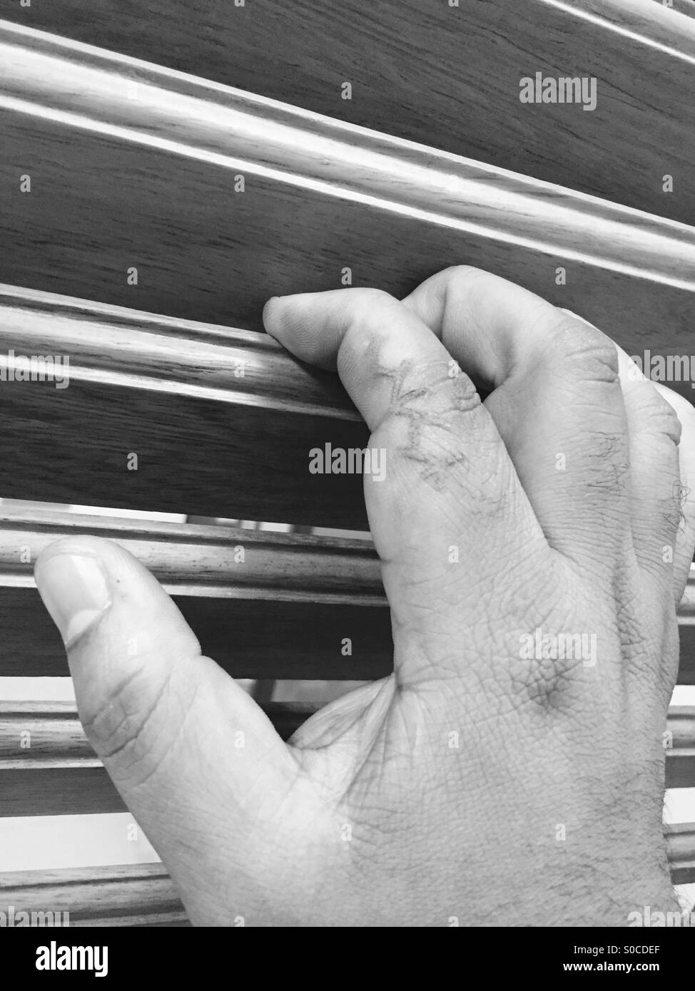 Hand and window hi-res stock photography and images - Alamy