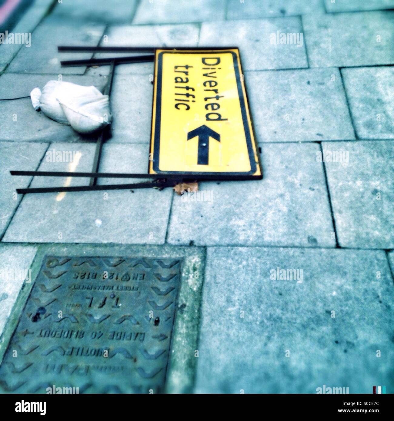 Diverted Traffic Sign High Resolution Stock Photography and Images - Alamy