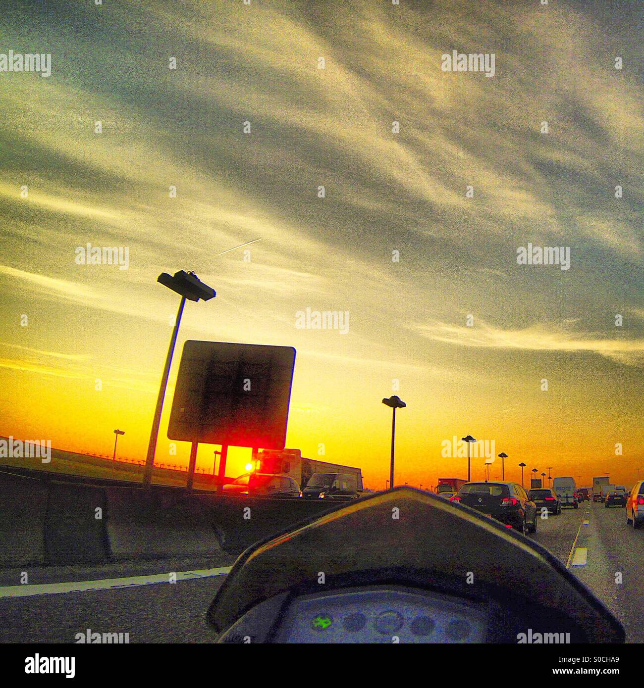 Sunset over the Highway Stock Photo - Alamy