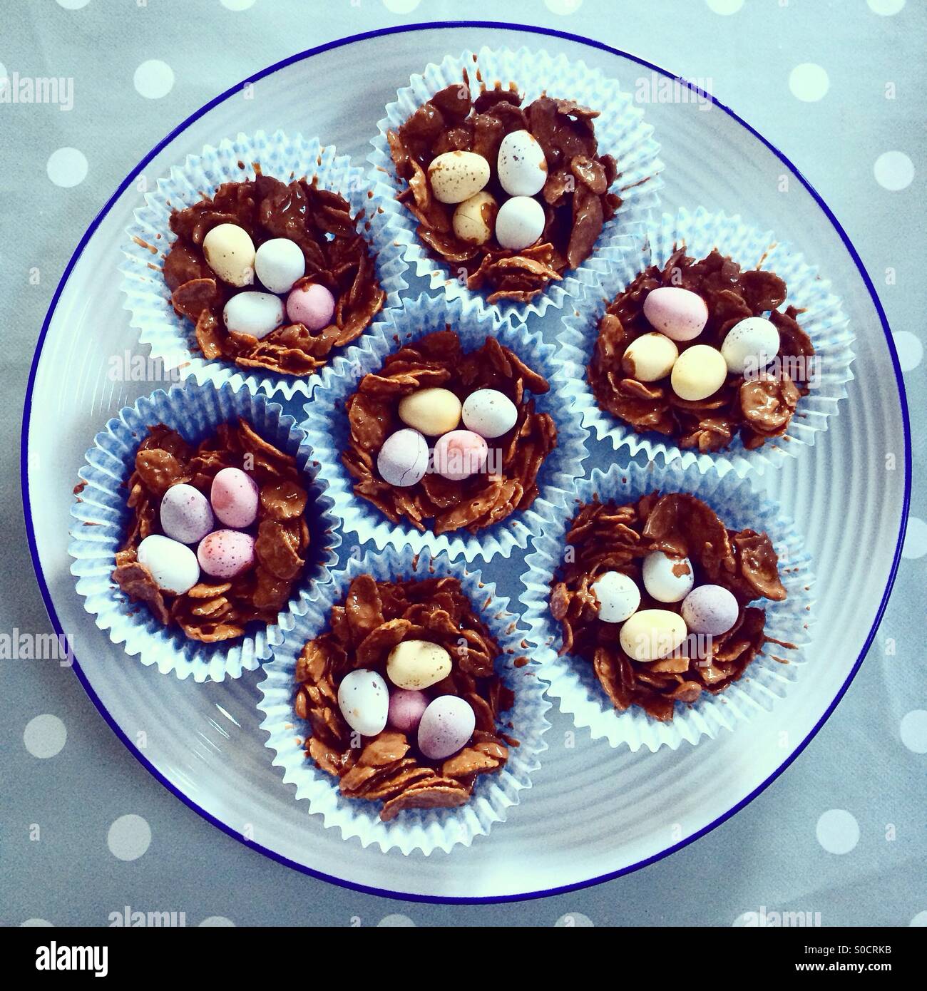Chocolate cornflake nests hi-res stock photography and images - Alamy