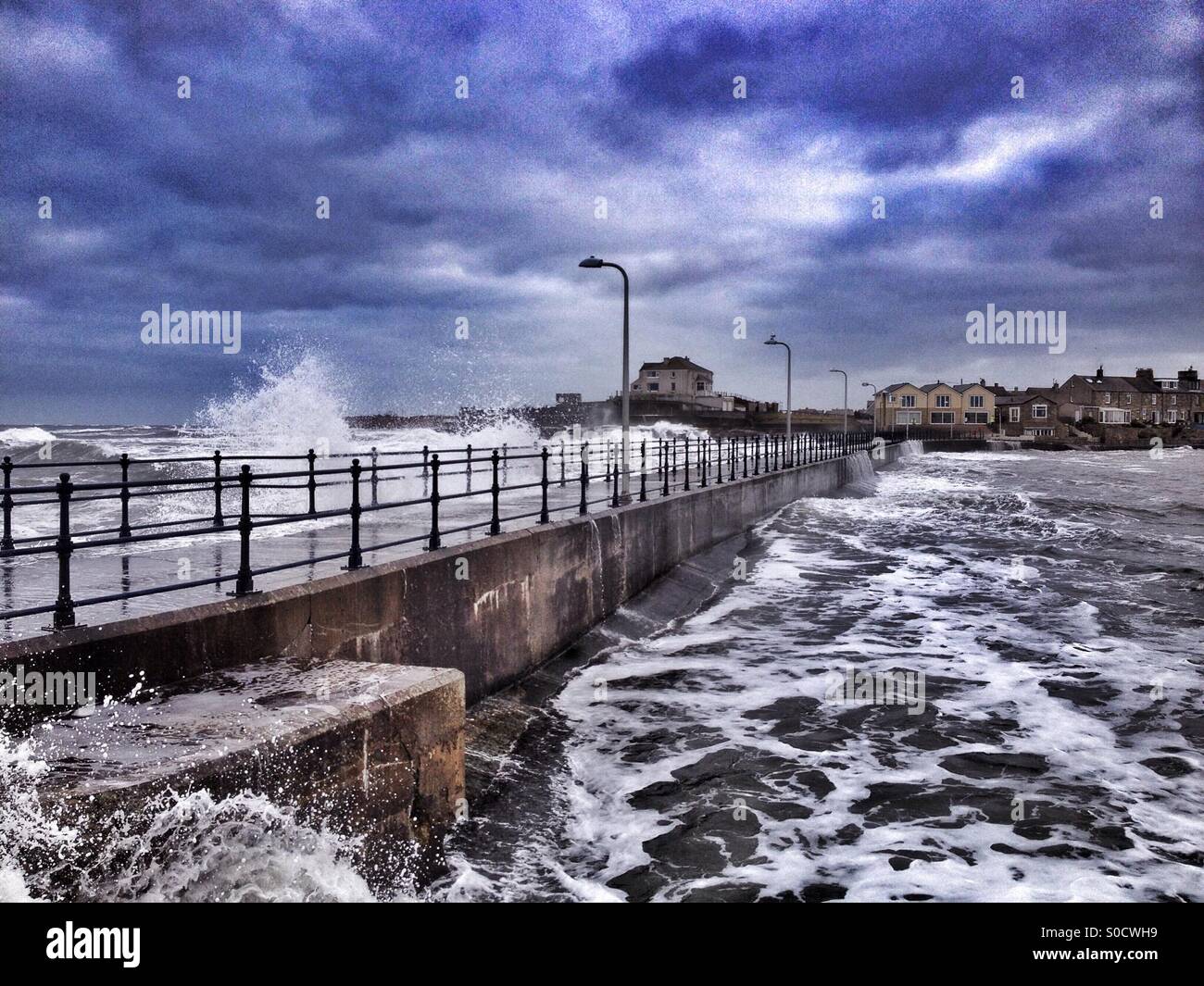 Amble storm, Northumberland, UK Stock Photo - Alamy