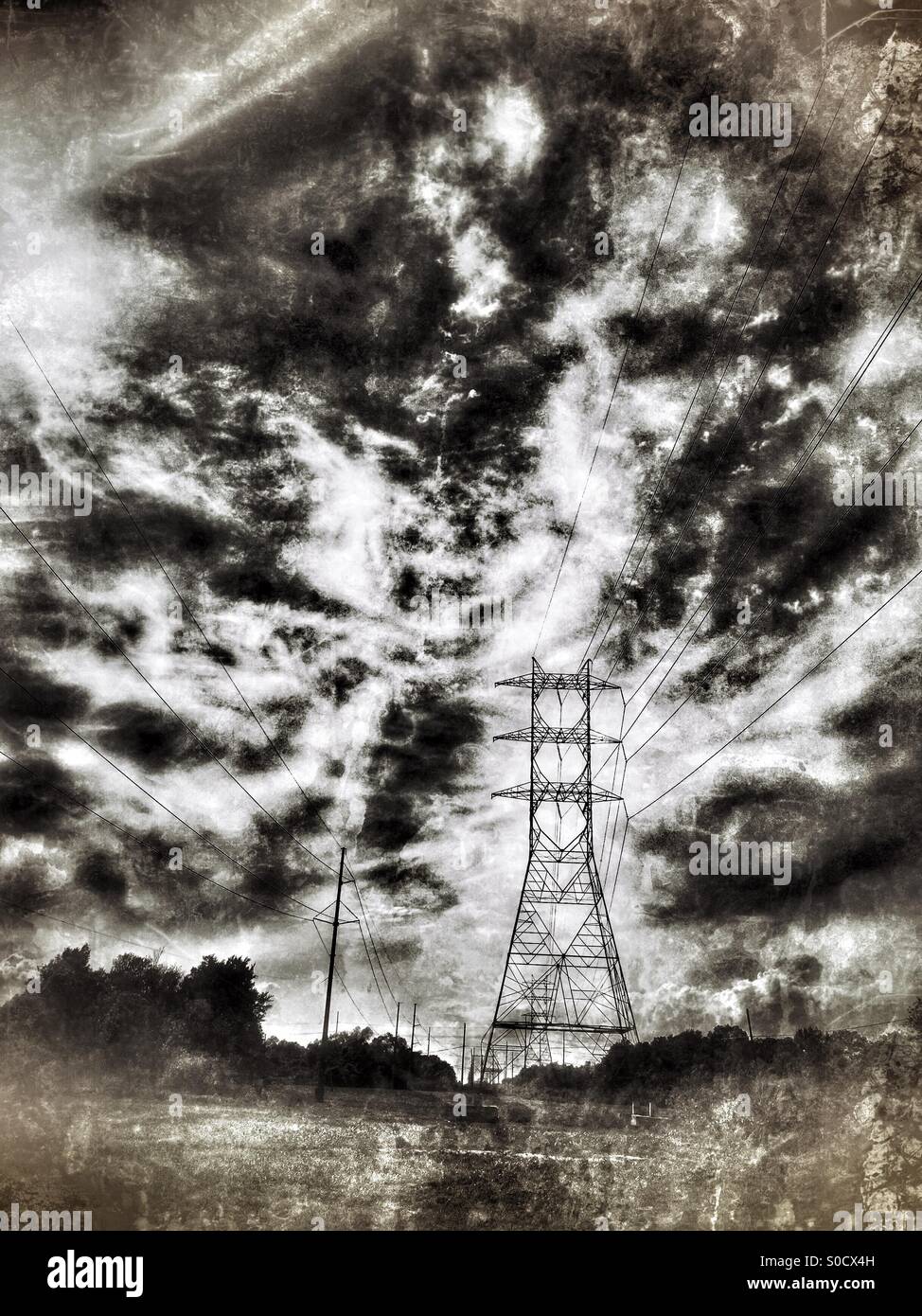 High line electrical wires Stock Photo - Alamy