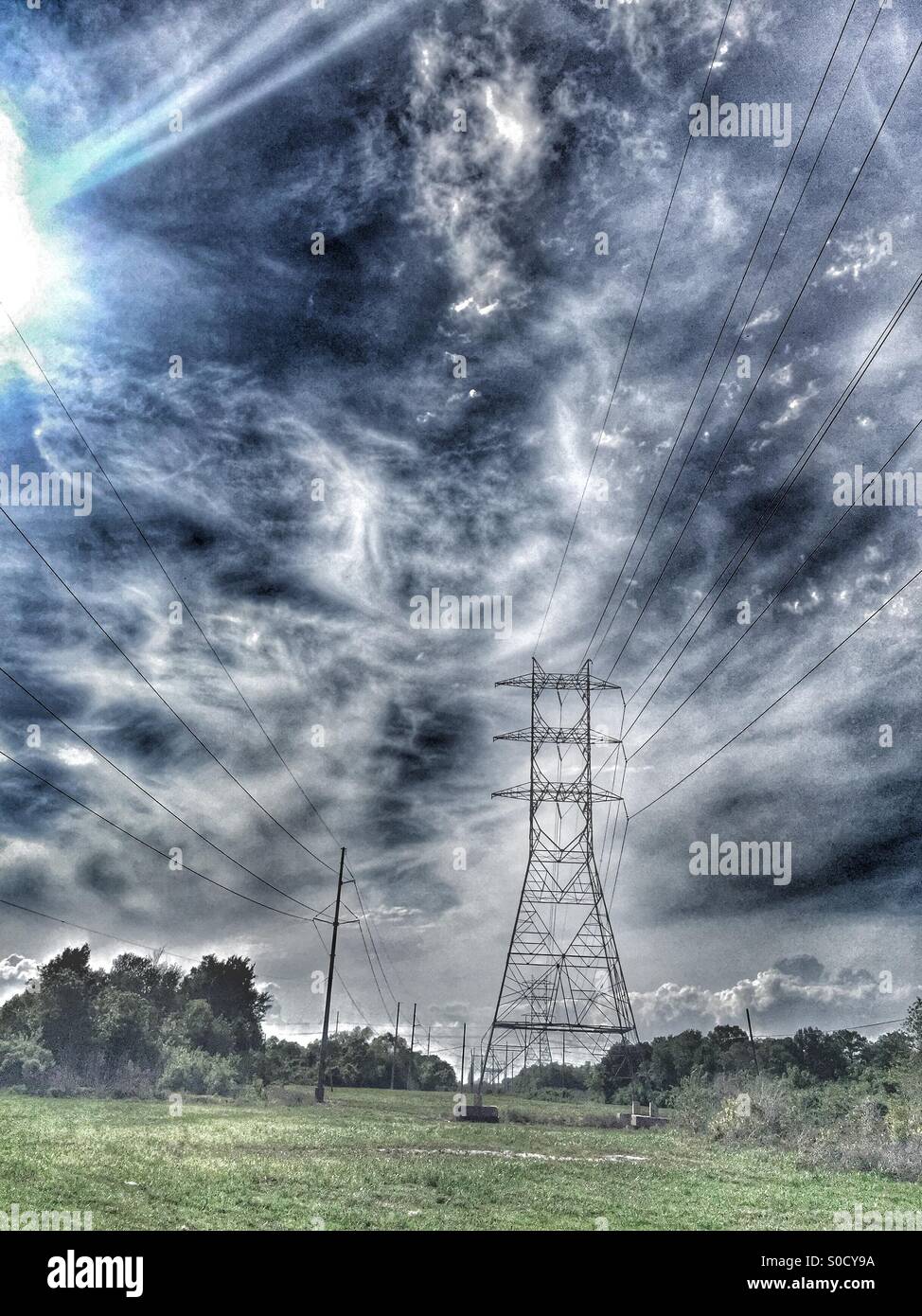 High line Electrical wires Stock Photo - Alamy