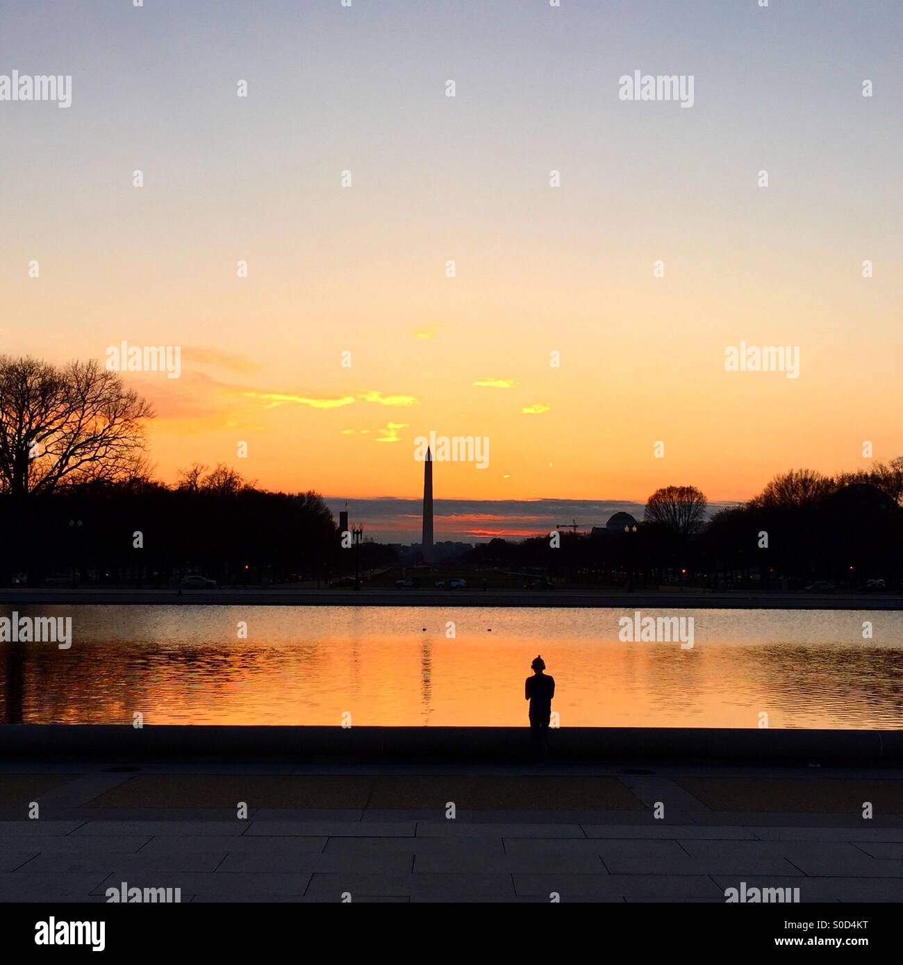 Capitol Reflecting Pool at sunset Stock Photo - Alamy