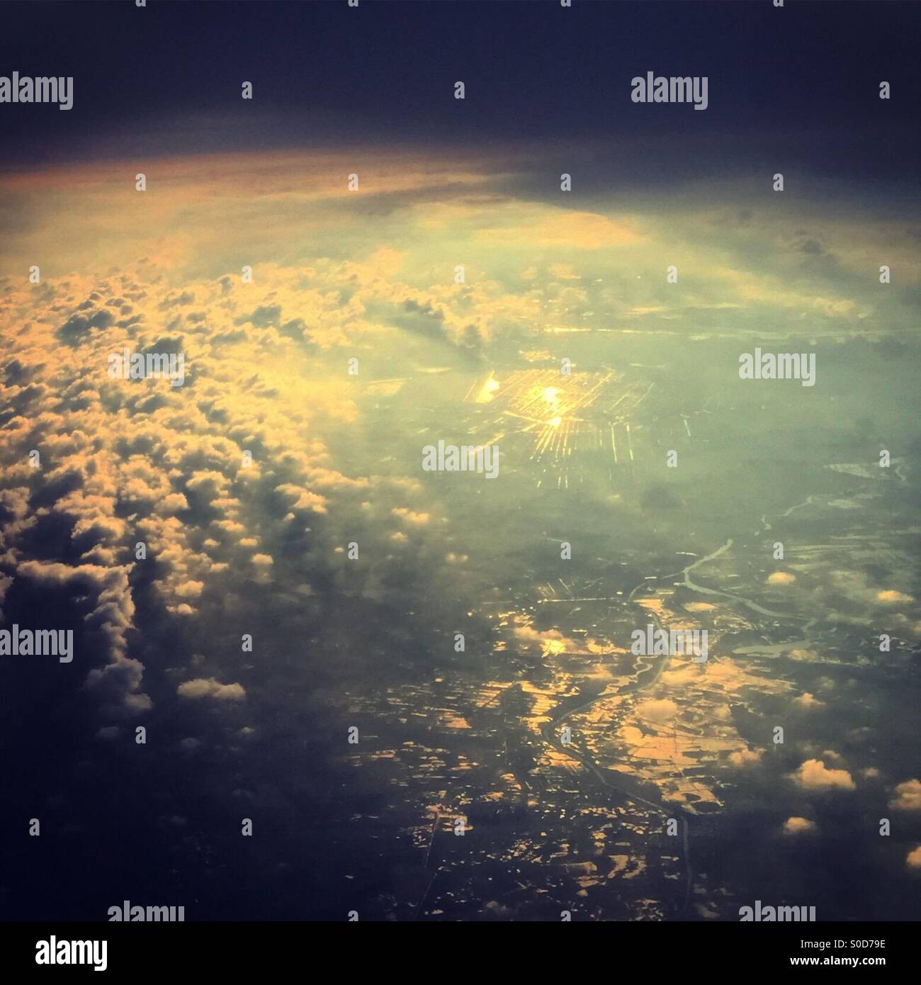 Sunset over dramatic cloud formations Stock Photo - Alamy