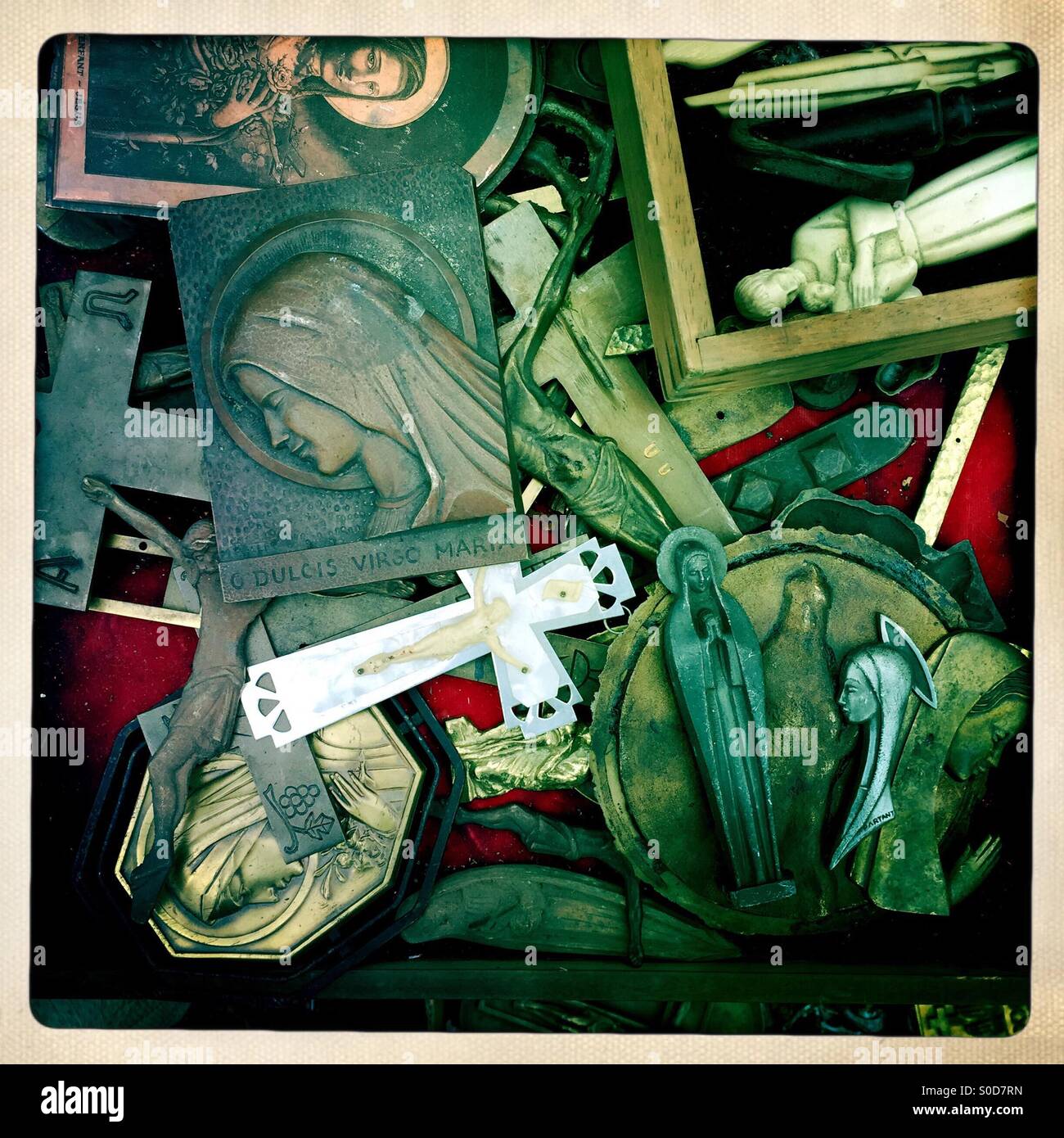 Religious objects in a box Stock Photo - Alamy