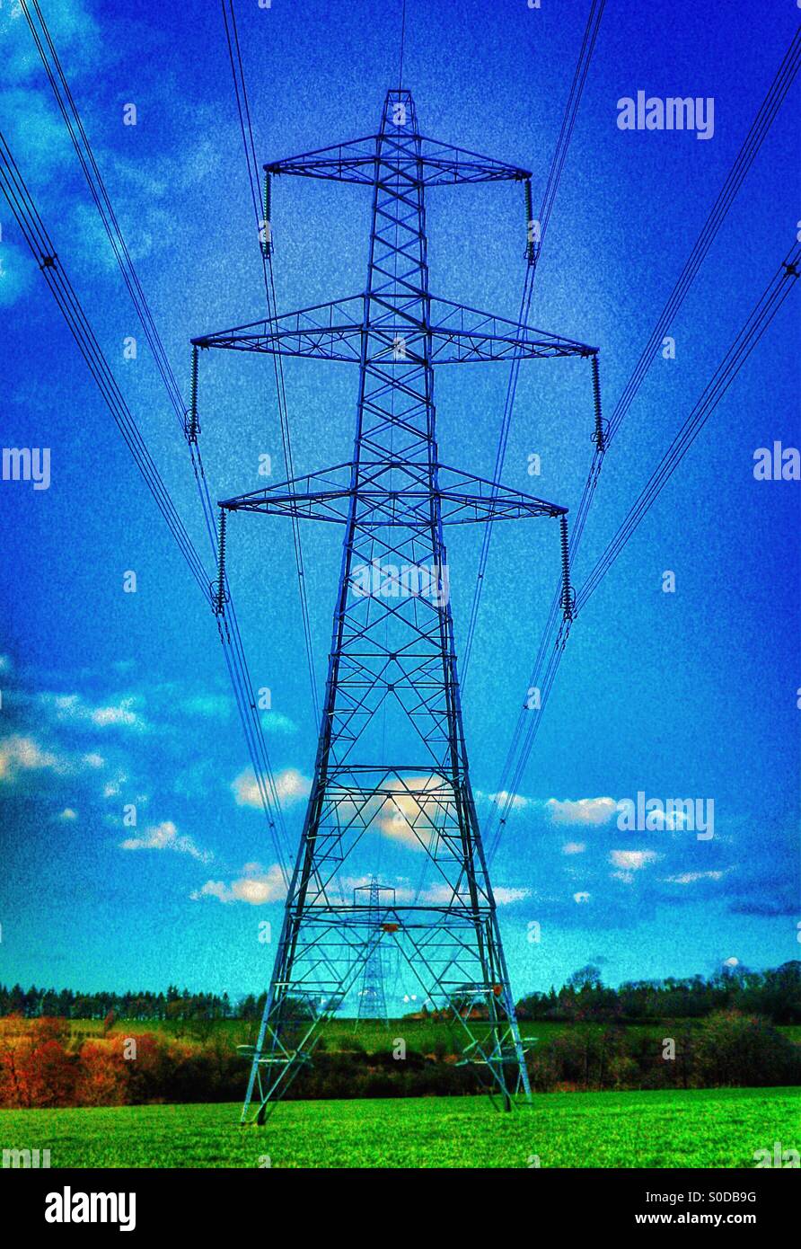 Power lines across the Scottish countryside Stock Photo - Alamy